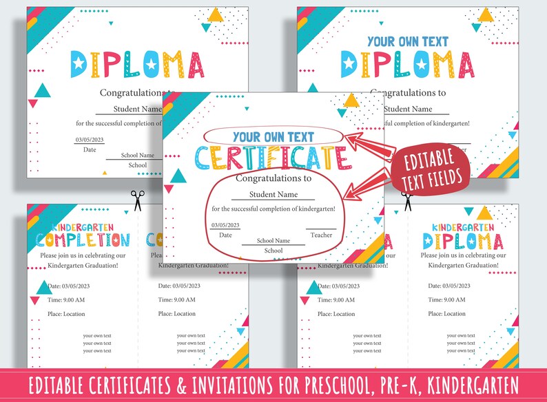 Modern-themed Preschool and Kindergarten End-of-year Celebration Kit ...