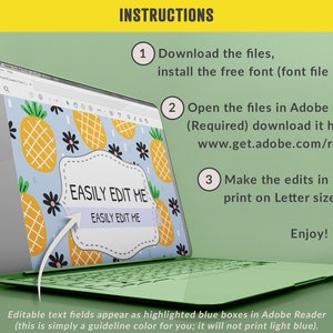 Summer Binder Cover, 10 Printable & Editable Covers+spines, Binder ...