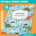 Cute Dinosaur Family Binder Cover, 10 Printable & Editable Binder ...