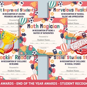 Editable Classroom Superlative Awards, End of the Year Classroom Awards ...