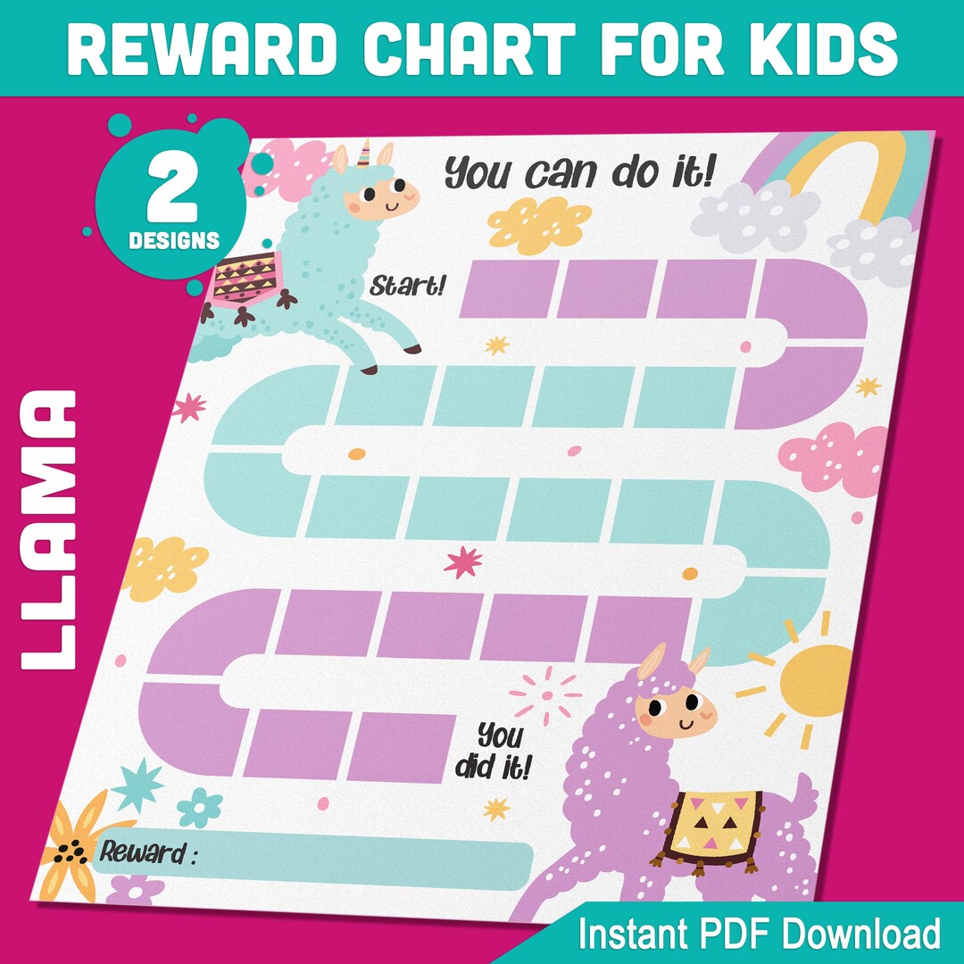 Printable Llama Reward Chart for Kids, Encouraging Positive Behavior ...