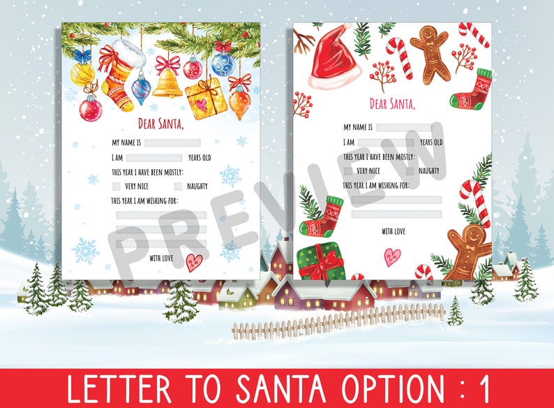 Whimsical Wishes: Fillable & Blank Letter to Santa Prints Capture ...