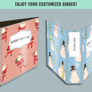 Santa Claus Christmas Winter Binder Cover, 10 Printable/editable Binder ...
