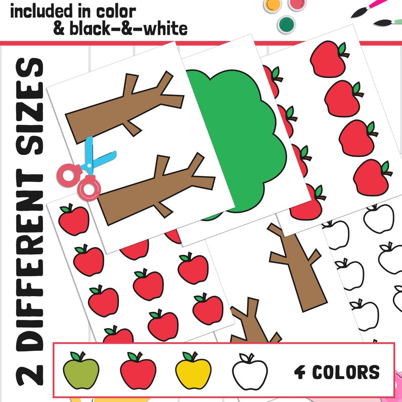 Apple Tree Name Craft: Fall Activity, Back to School Bulletin Board, 32 ...