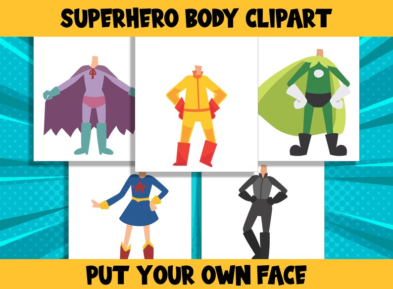 Superhero Kids Body Set for Prek to 6th Grade, 20 Pages, PDF File ...