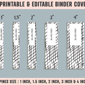 Engraving Hand Drawn Pattern Binder Cover, 10 Printable/editable Binder ...