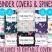 10 Editable Cute Flower Binder Covers, Includes 1", 1.5", 2" Spines ...
