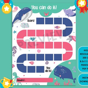 Adorable Printable Whale Reward Chart for Kids, Sea Life-themed ...