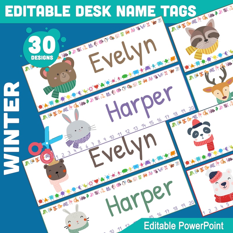 Winter Theme Name Tags - Etsy
