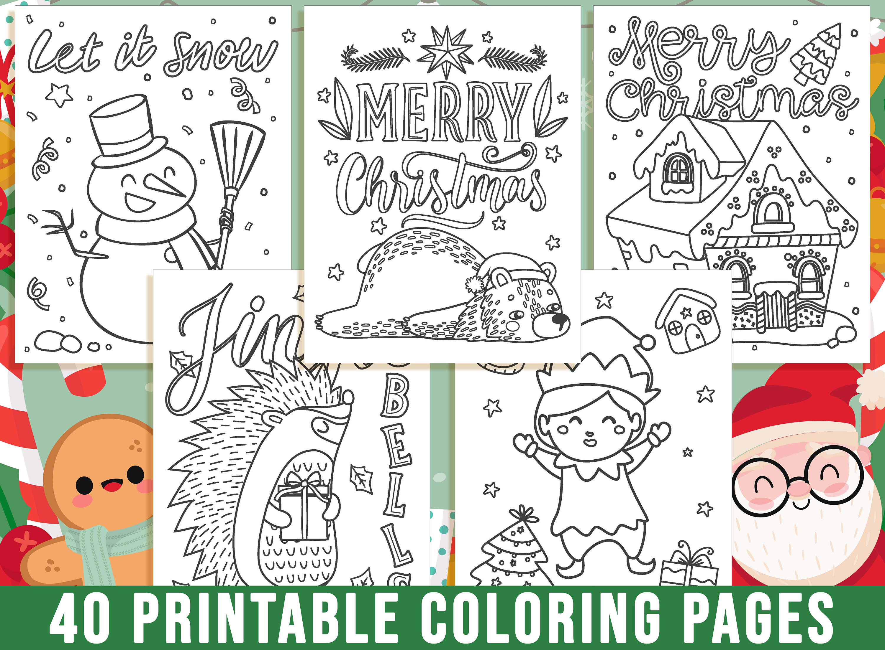 Christmas Coloring Book 40 Printable Christmas Coloring Pages - Etsy