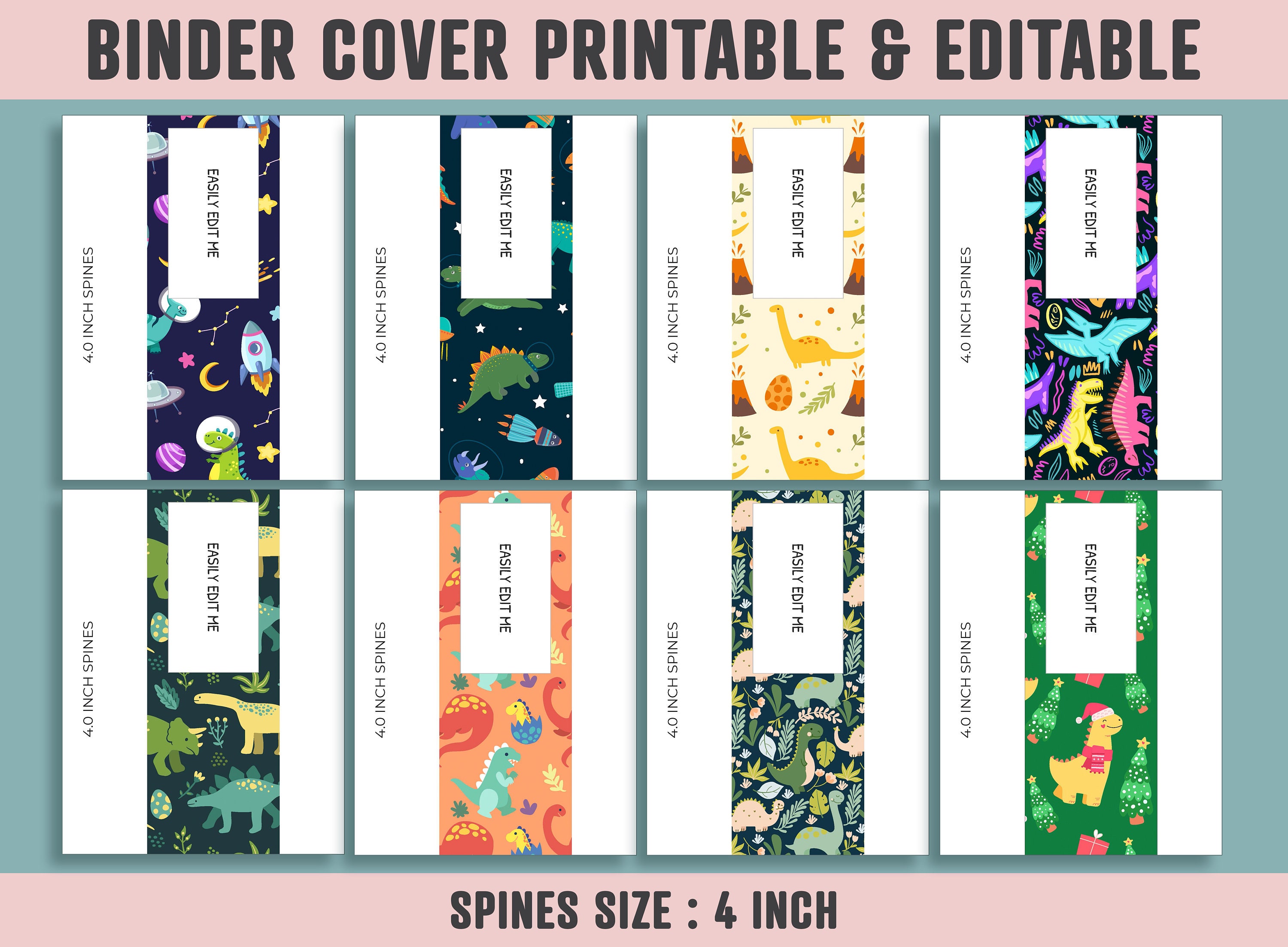Binder Cover Printable 10 Coversspines Printable Editable | Etsy