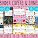 10 Editable School Subject Binder Covers Includes 1 - Etsy