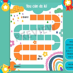 Printable Rainbow Reward Chart for Kids, Colorful and Fun Behavior ...