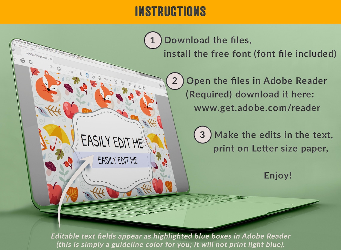 Fall Planner Covers 10 Editable Binder Covers and Spines - Etsy