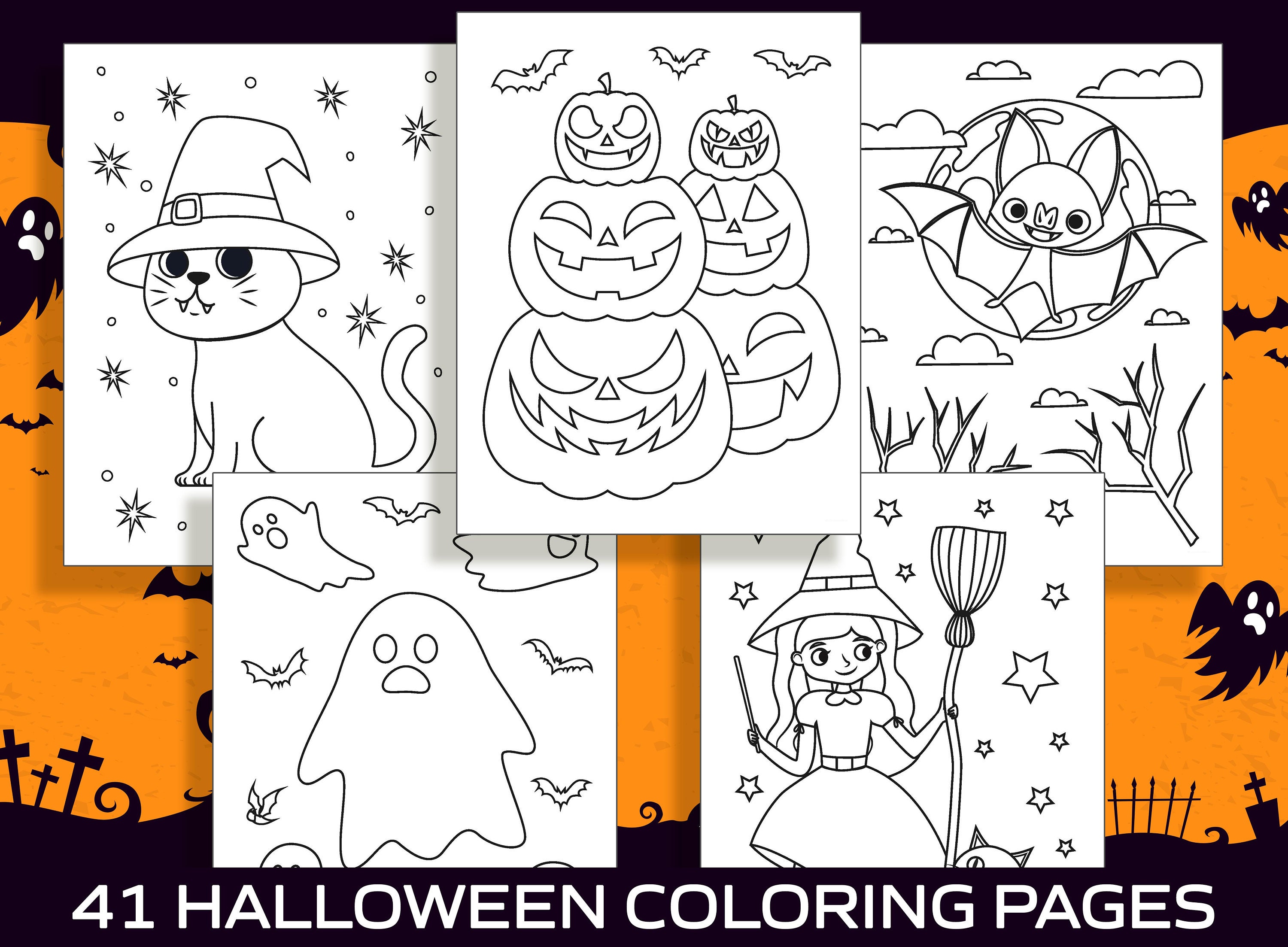 New Fun Halloween Coloring Pages: Over 41 Printable Pages for Kids ...