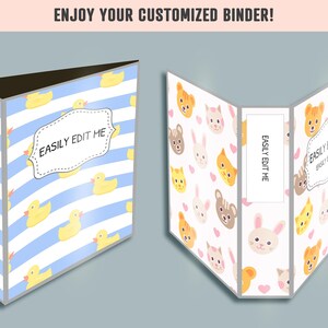 Baby Shower Binder Cover, 10 Printable/editable Binder Covers+spines ...