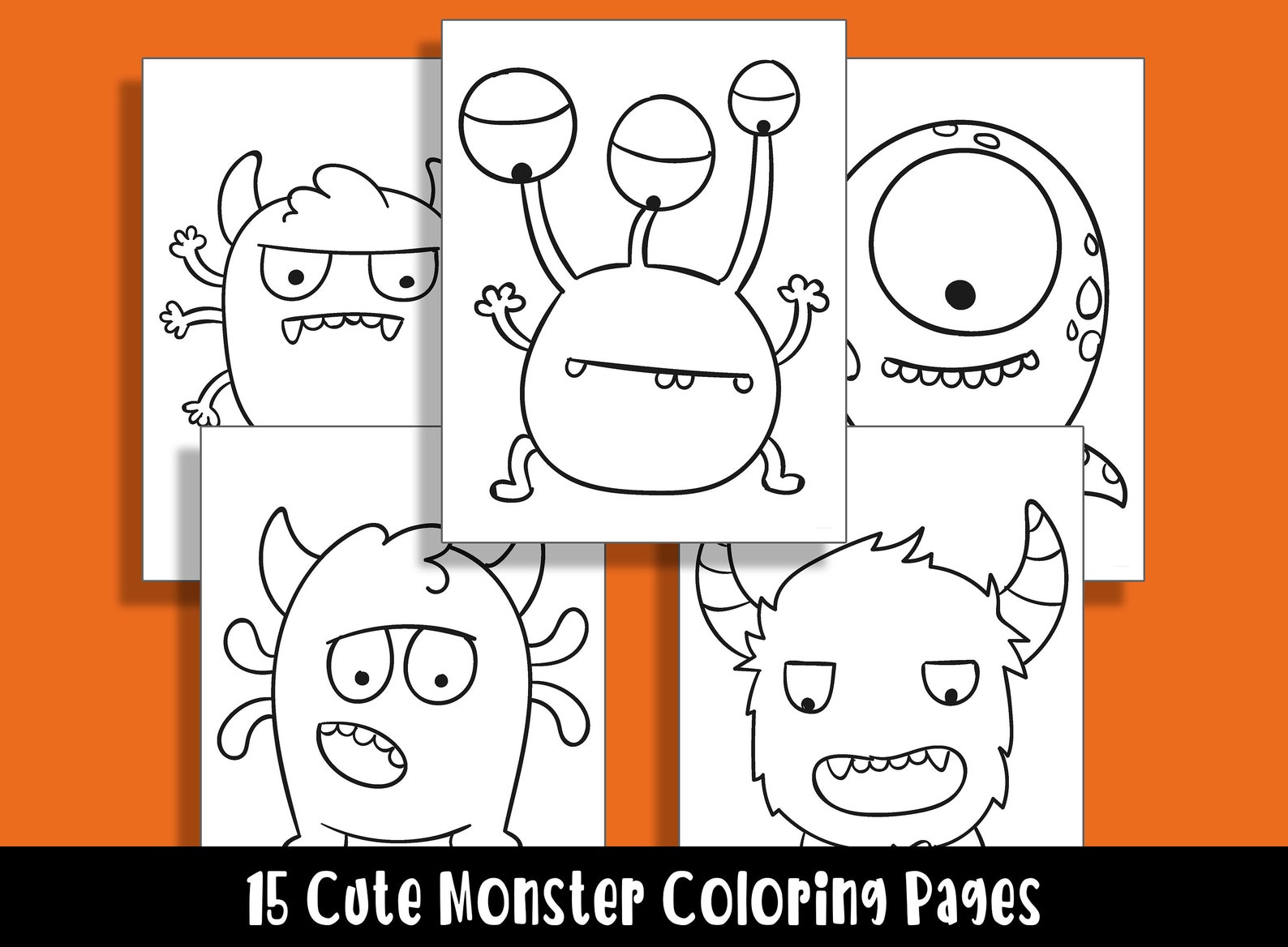 Cute Monster Coloring Pages - 15 Printable Sheets for Preschool ...