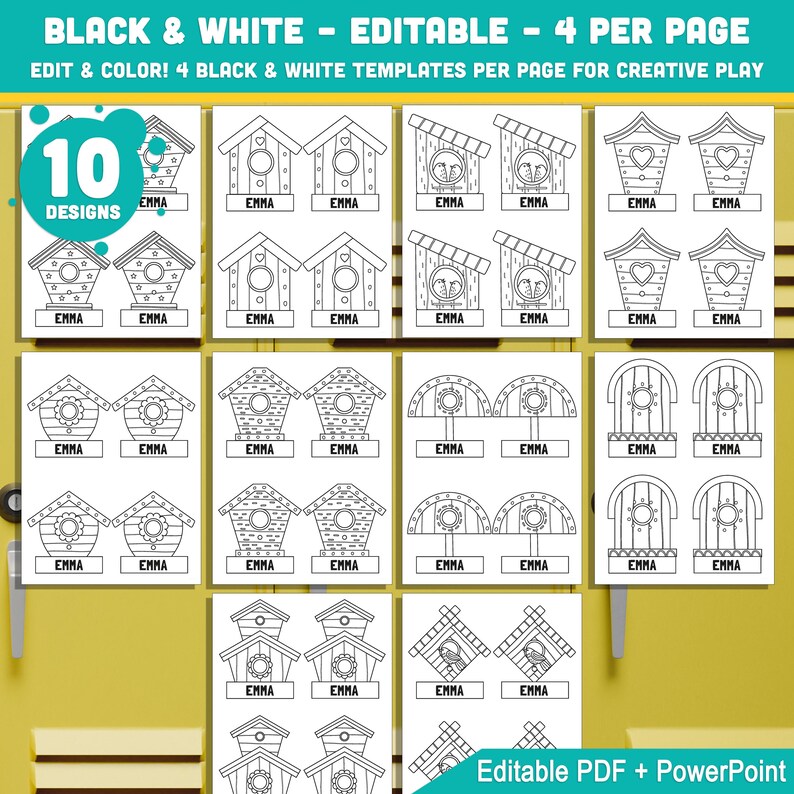 Editable Locker Labels (cubby Name Tags), Birdhouse Themed, 40 Pages ...