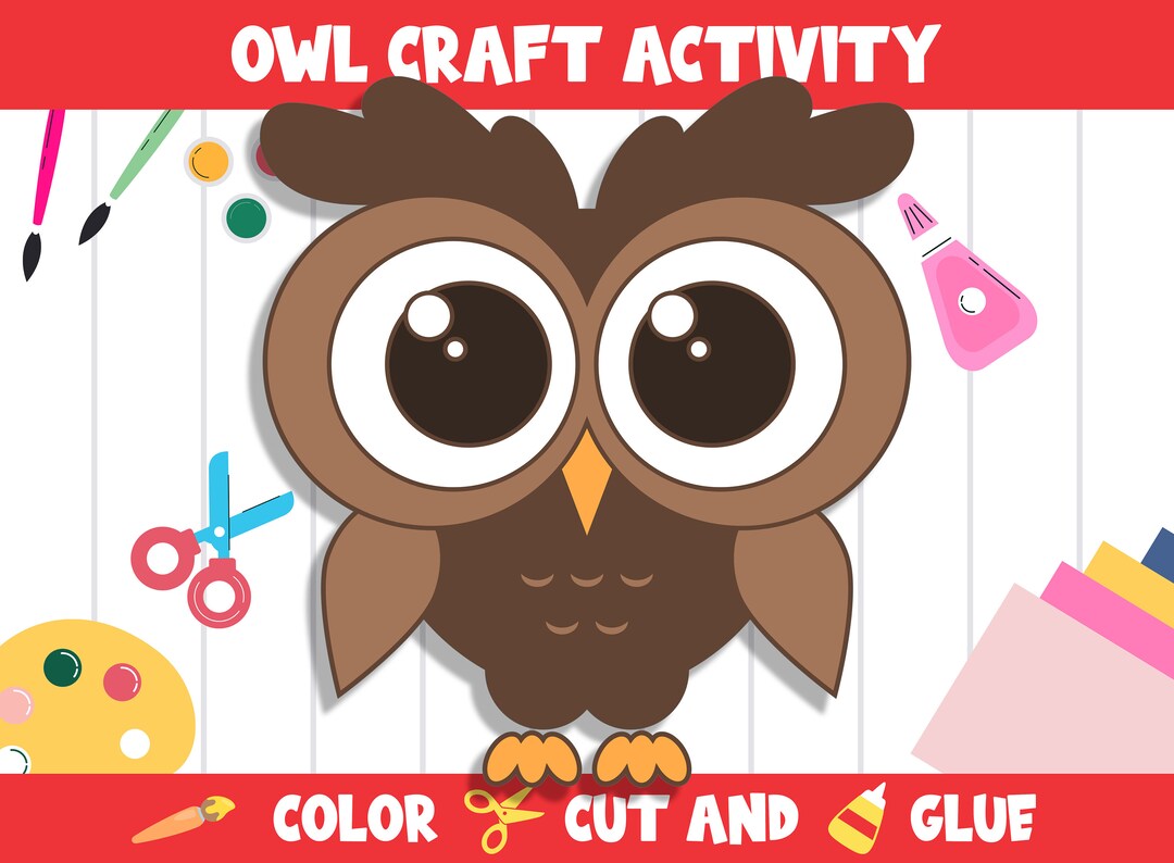 Cute Owl Craft Activity - Color, Cut, and Glue for Prek to 2nd Grade ...