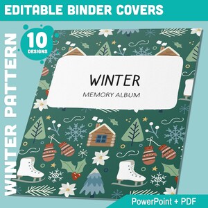 10 Editable Winter Pattern Binder Covers, Includes 1, 1.5, 2" Spines ...