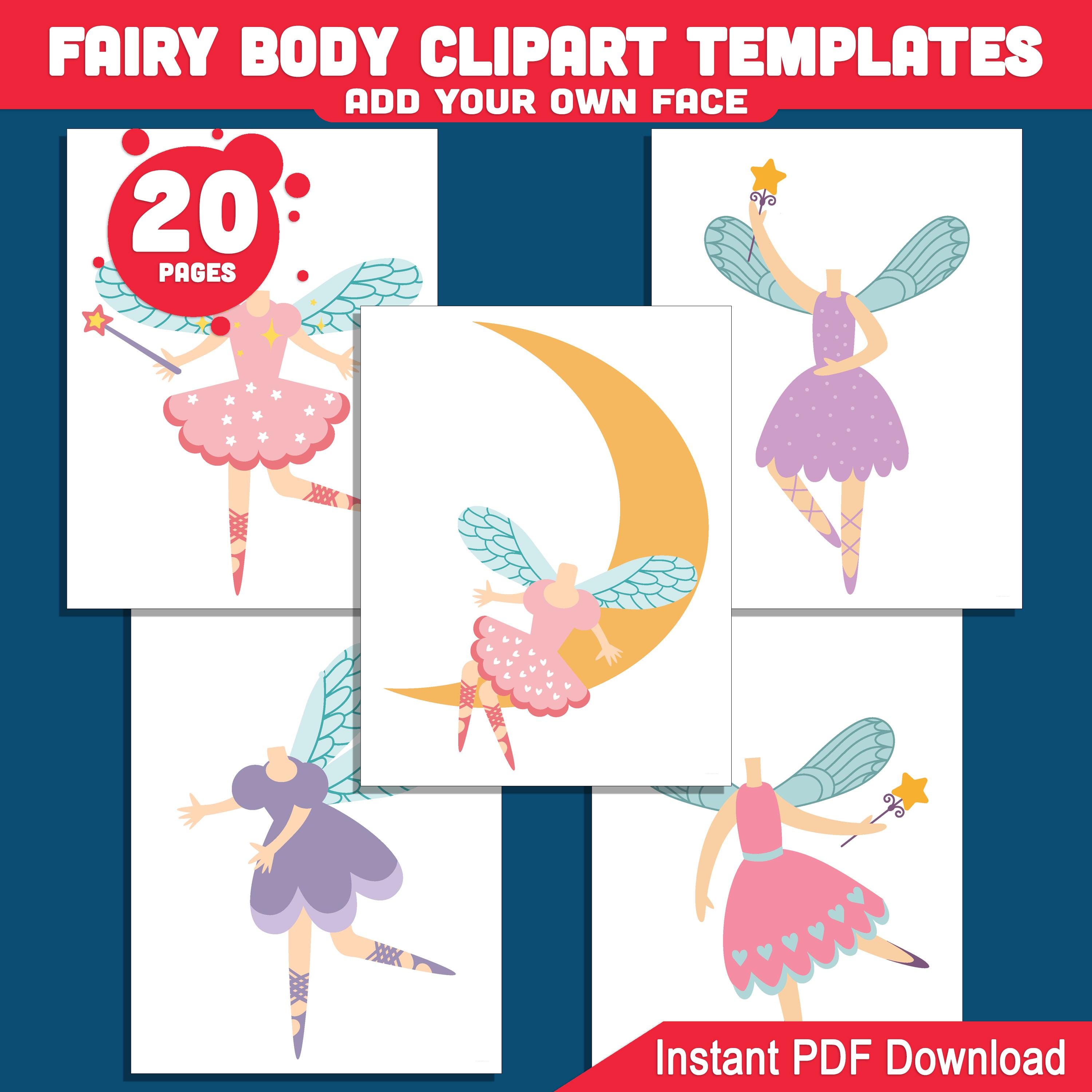 Fairy Body Clipart Templates: Add Your Photo Face, Magical Printable ...