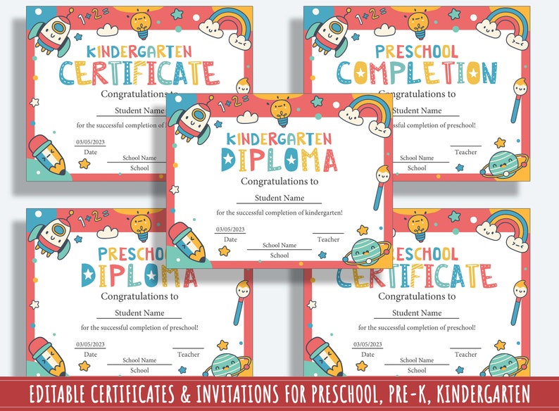 Editable End of Year Awards for Pre-k or Kindergarten - Etsy
