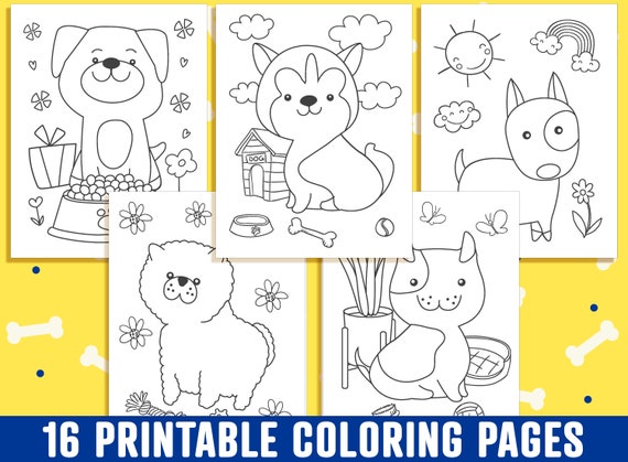 Birthday Dog Coloring Pages