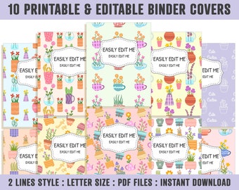 Cactus Binder Cover 10 Printable/editable Coversspines - Etsy