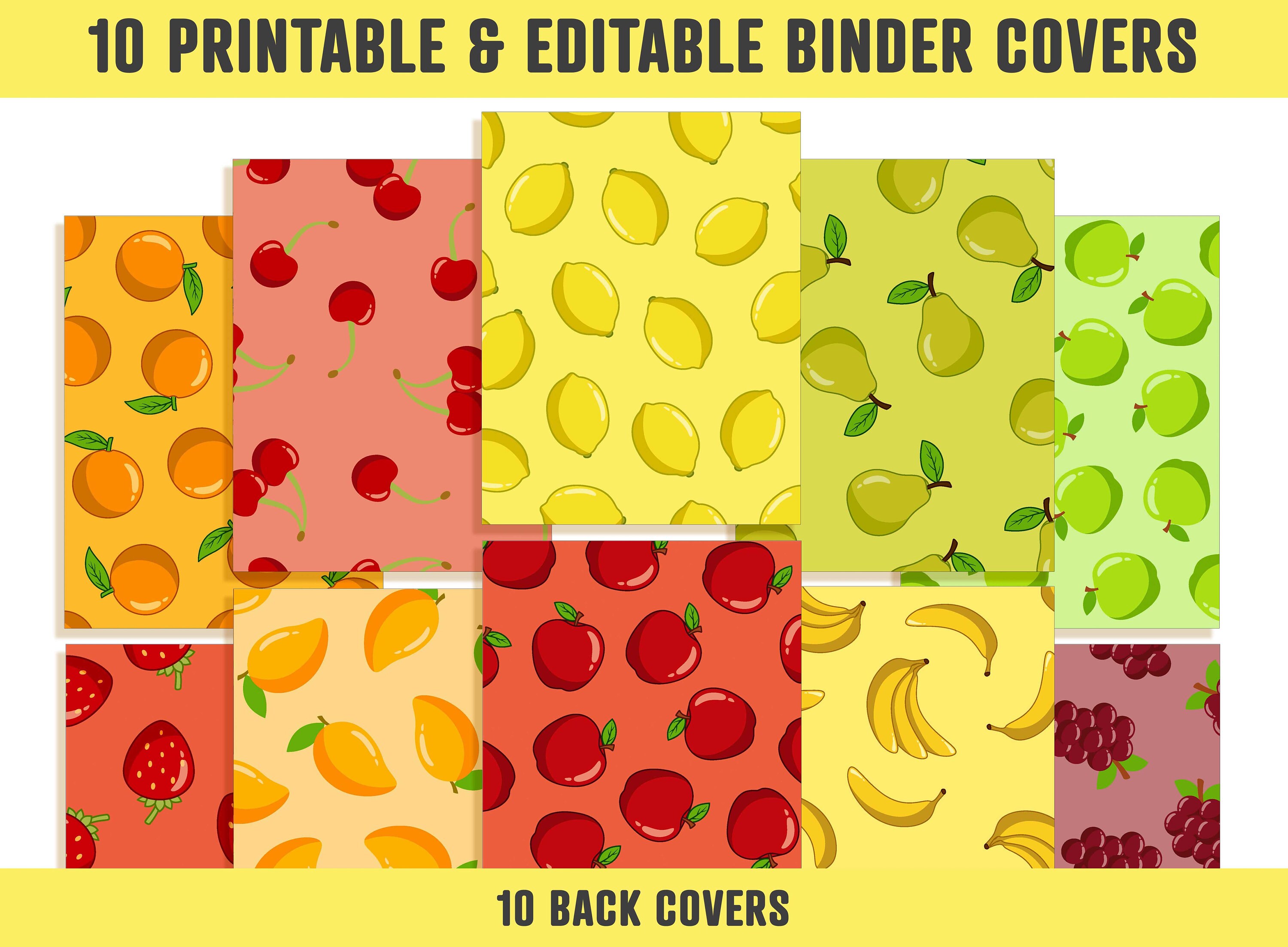 Binder Cover Printable Editable, 10 Coversspines, Binder Inserts ...