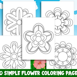 Simple Flower Mandala Coloring Pages for Kids: 20 High-resolution Pages ...
