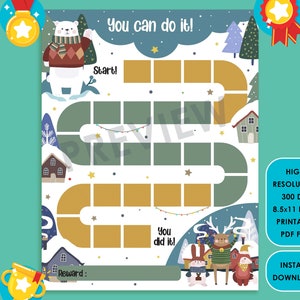 Printable Christmas Reward Chart Santa Claus/winter/snowman - Etsy