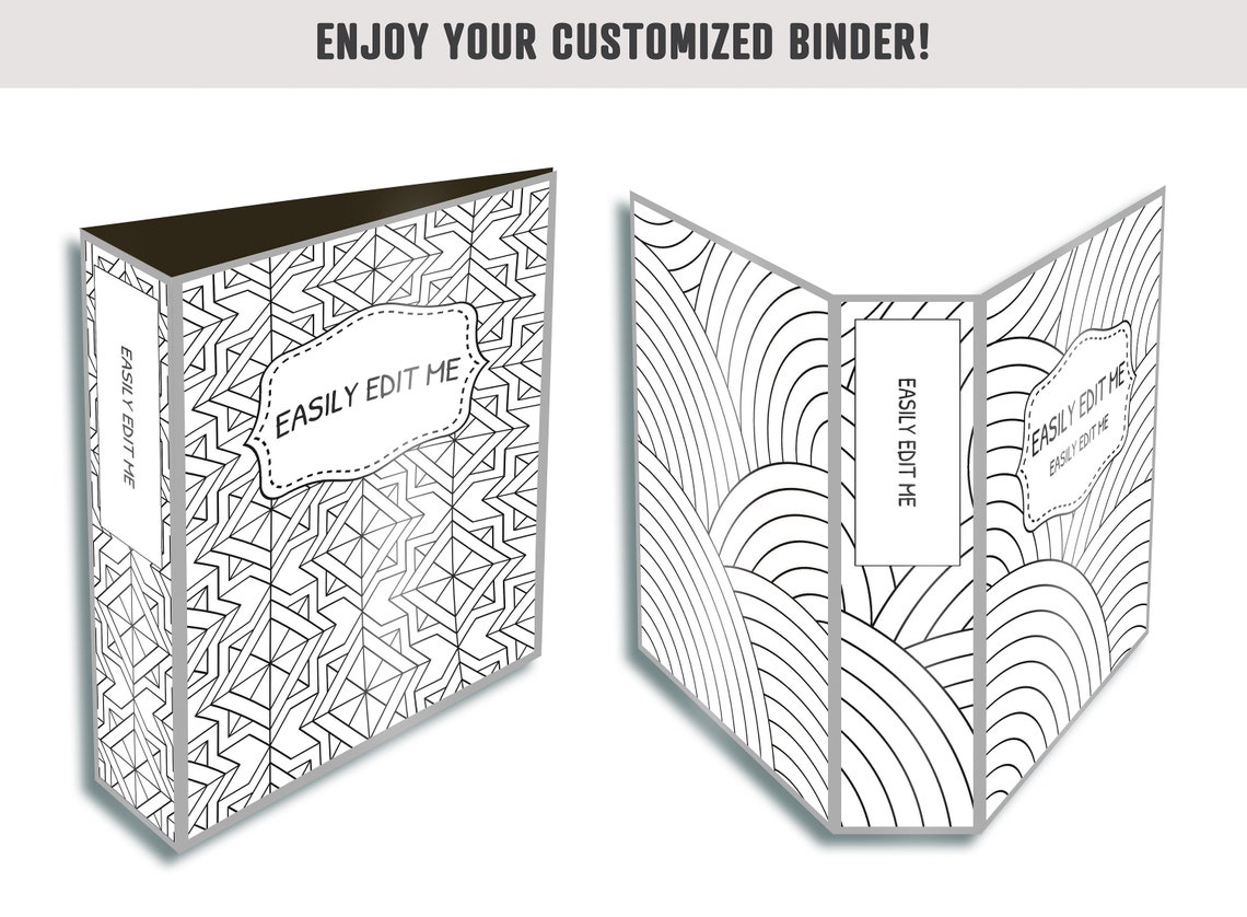 Binder Cover Black and White 10 Coversspines Binder Cover - Etsy