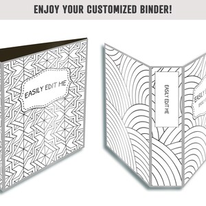 Binder Cover Black and White, 10 Covers+spines, Binder Cover Printable ...