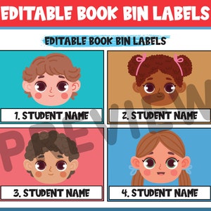 Editable Book Bin Numbers & Labels: 16 Customizable Designs for Perfect ...
