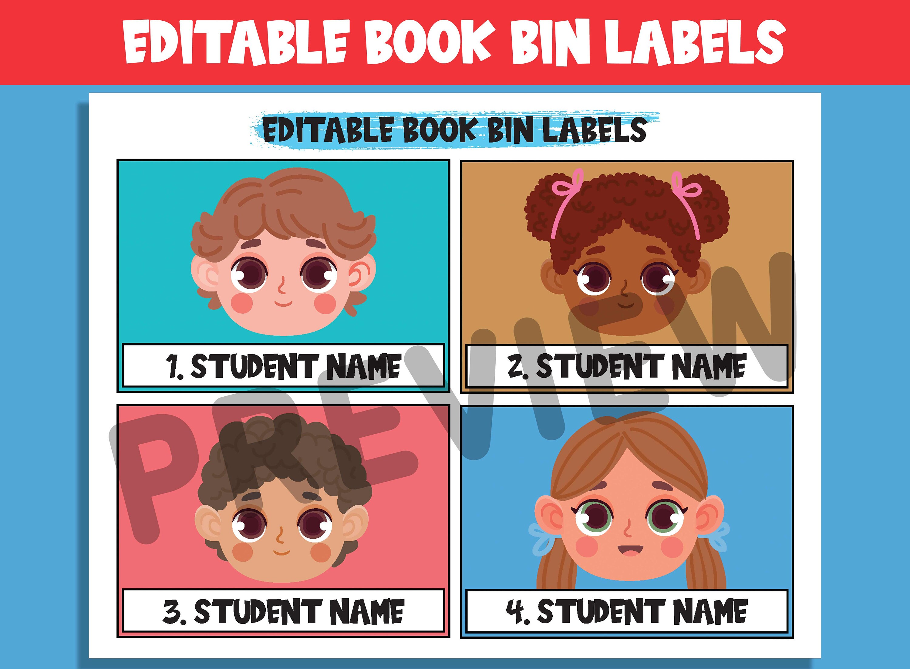 Editable Book Bin Numbers & Labels: 16 Customizable Designs for Perfect ...