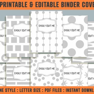Geometric Patterns Collection Binder Covers, 10 Printable & Editable ...
