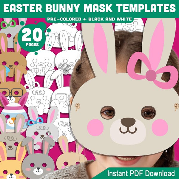 Easter Bunny Masks - Etsy