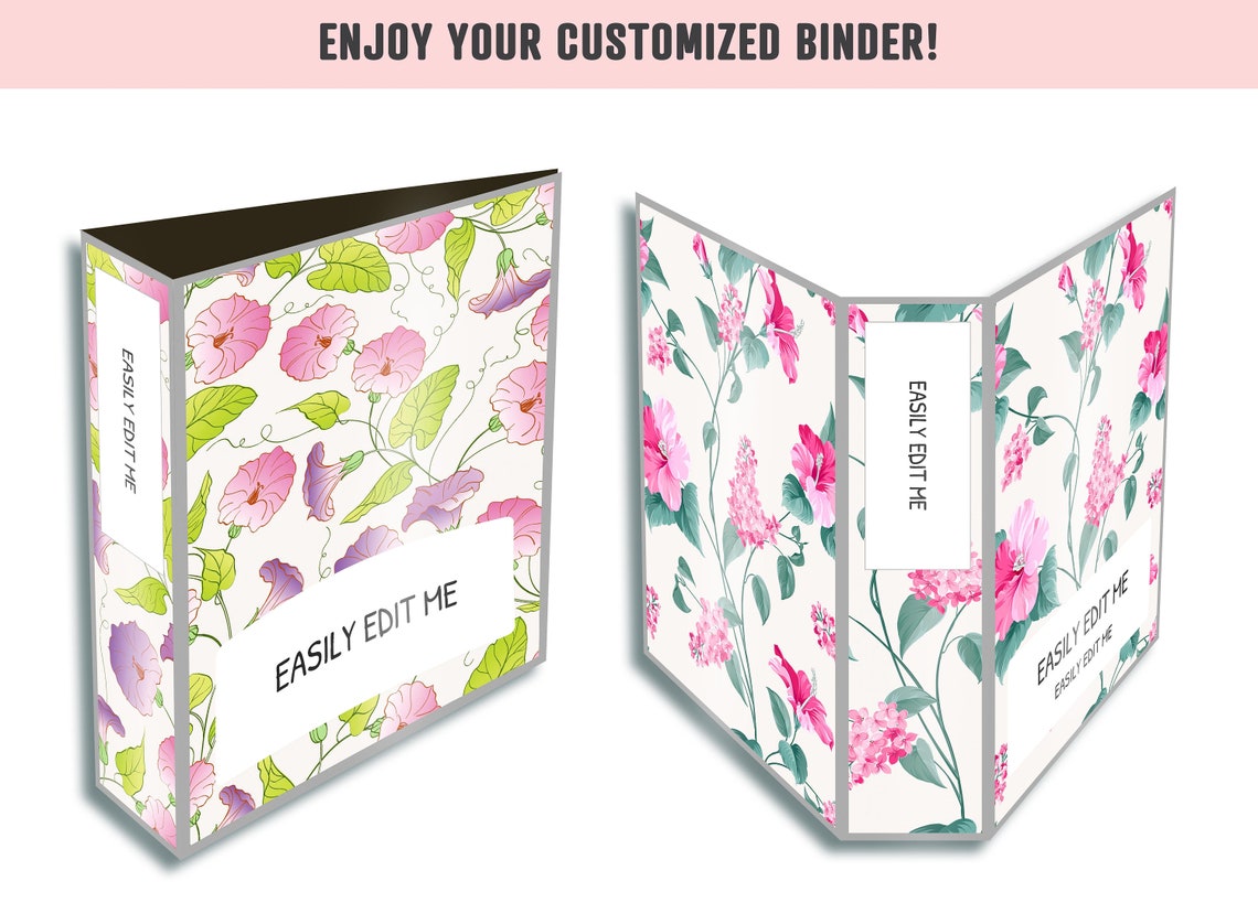 Planner Cover 10 Printable & Editable Binder Coversspines - Etsy
