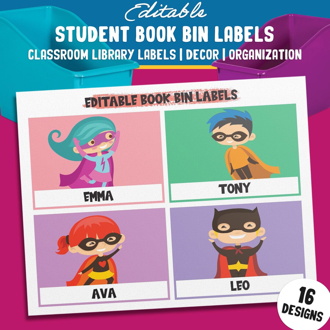 Editable Superhero Classroom Library Labels: Customize Your Literary ...