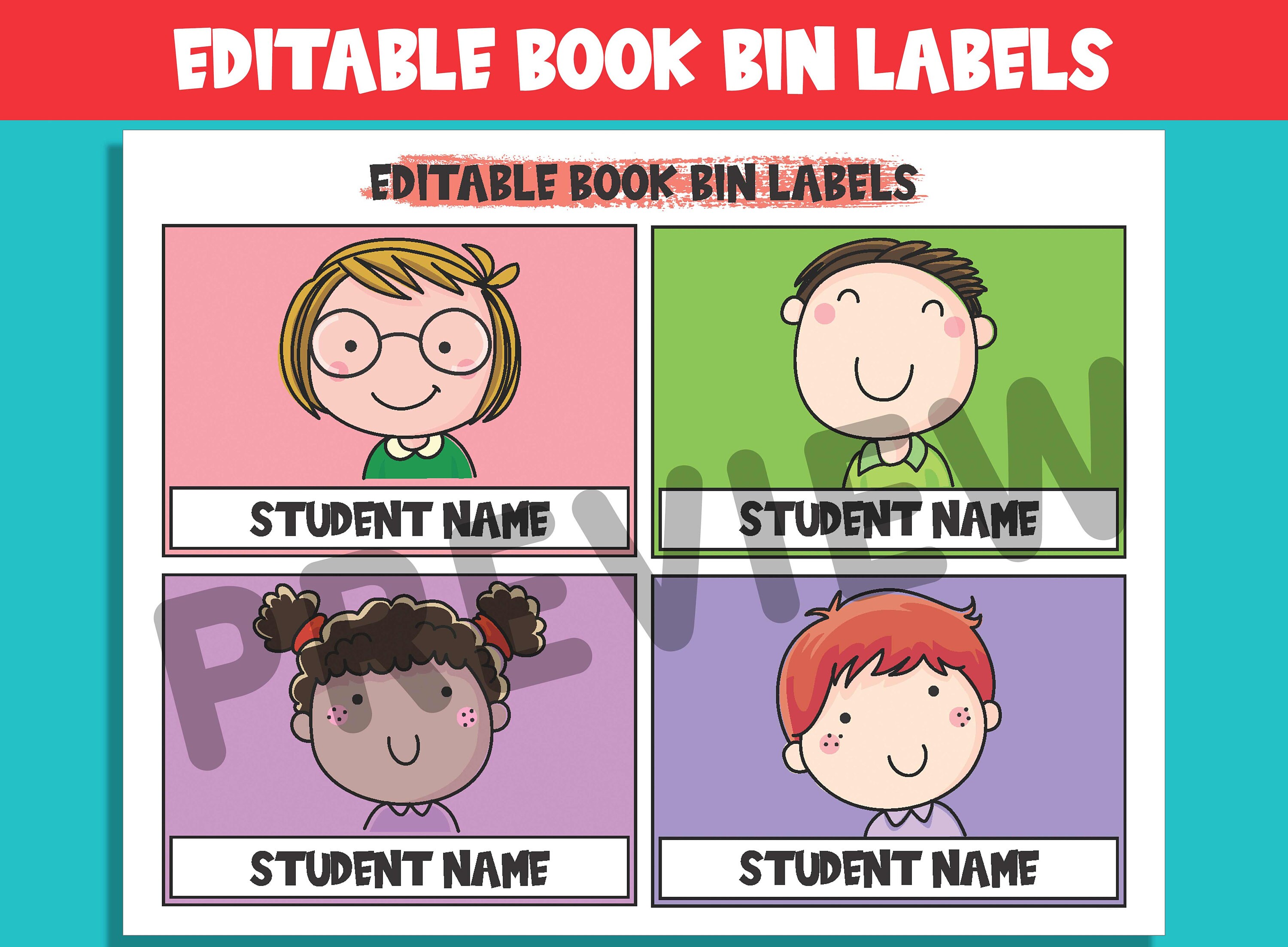 Customizable Classroom Chic: 16 Editable Book Bin Labels for Effortless ...