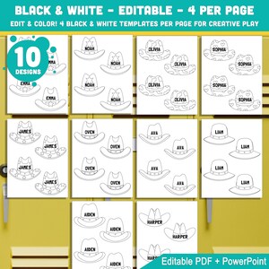 Editable Locker Labels (cubby Name Tags), Cowboy and Cowgirl Hats ...
