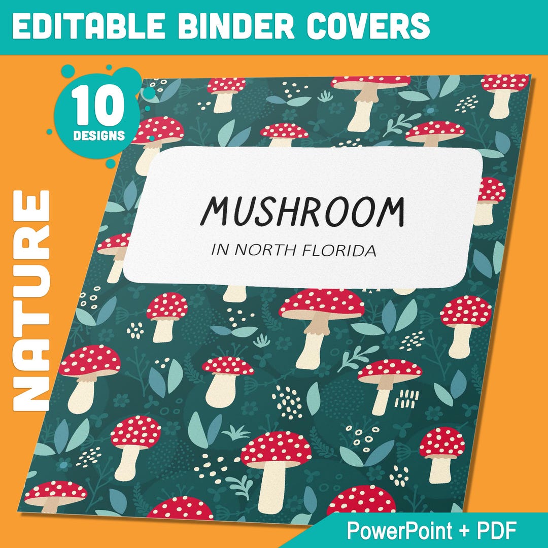 10 Editable Nature Pattern Binder Covers, Includes 1, 1.5, 2" Spines ...