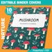 10 Editable Vintage Botanical Binder Covers, Includes 1", 1.5", 2 ...