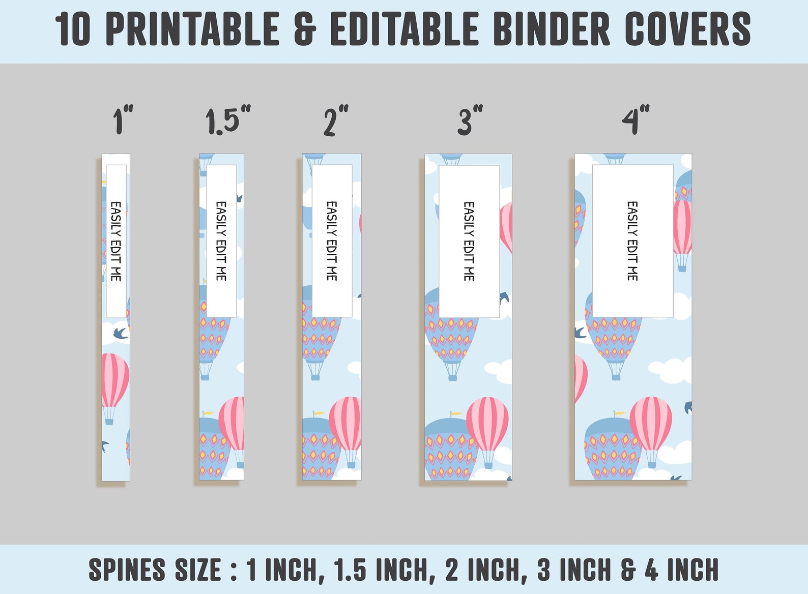 Printable Binder Cover 10 Coversspines Binder Cover - Etsy