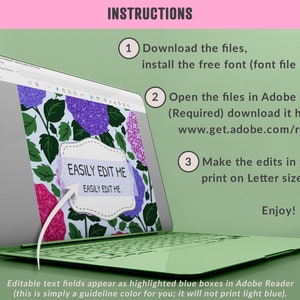 Blooming Flowers Binder Cover, 10 Printable/editable Binder Covers ...