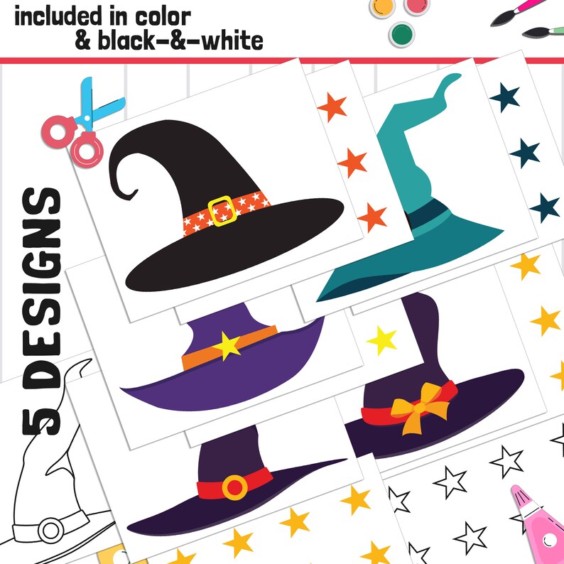 Witch Hat Name Craft Activity: Halloween, Back-to-school Bulletin Board ...