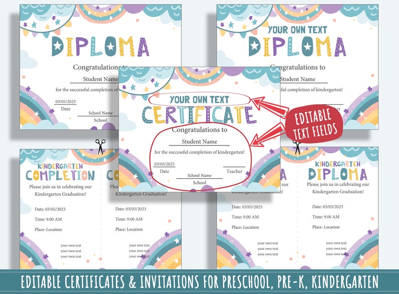 Colors of Success: 37 Pages of Rainbow-themed Diplomas, Certificates ...