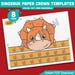 Dinosaur Paper Crown Templates – Printable Headband and Hat Craft for ...