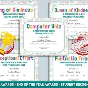Editable Star Student Certificate, Annual Awards, End of School Year ...