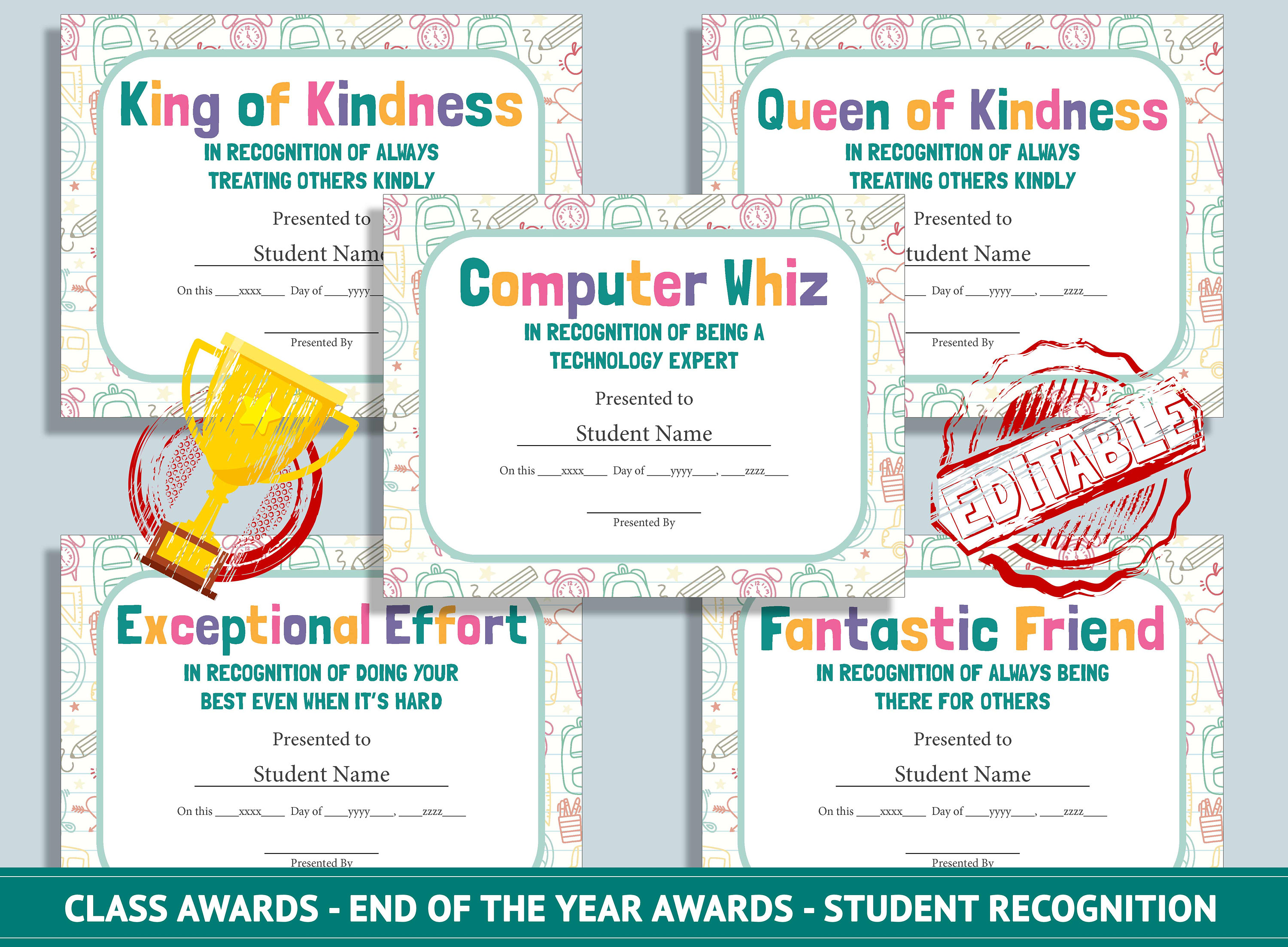 Editable Star Student Certificate, Annual Awards, End of School Year ...